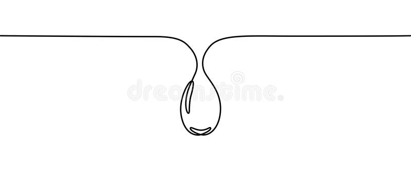 Water Drop Drawing by Continuos Line, Thin Line Design Vector ...