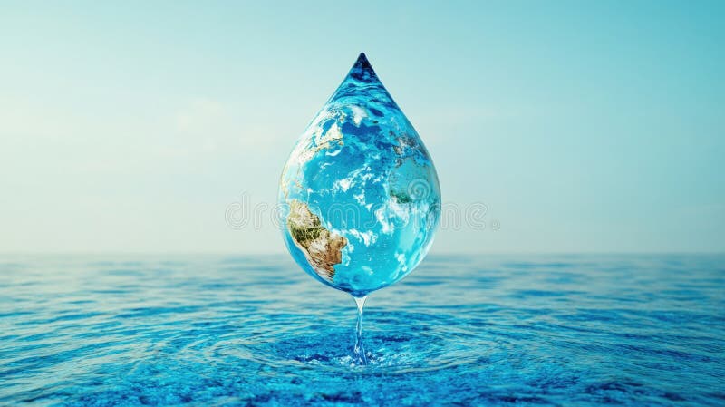 Water Drop Earth Concept stock image. Image of rain - 362896603