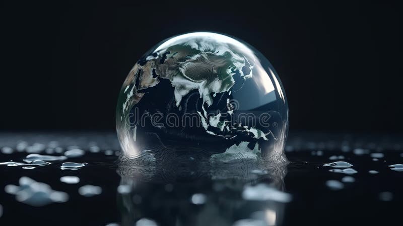 Water Drop with Earth for World Water Day. Generative Ai Stock Image ...