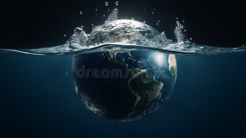 Water Drop with Earth for World Water Day. Generative Ai Stock Image ...