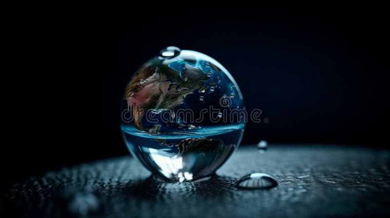 Water Drop with Earth for World Water Day. Generative AI Stock ...