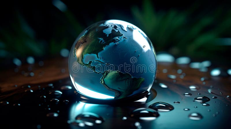 Water Drop with Earth for World Water Day. Generative AI Stock ...
