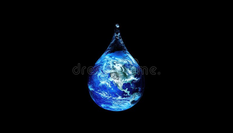 A Water Drop Encapsulating Earth Symbolizes the Essence of World Water ...