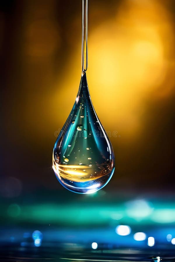Water Drop Fall in Background. Generate Ai Stock Illustration ...