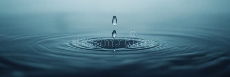 Water Drop Falling and Creating Ripples on Surface Stock Photo - Image ...