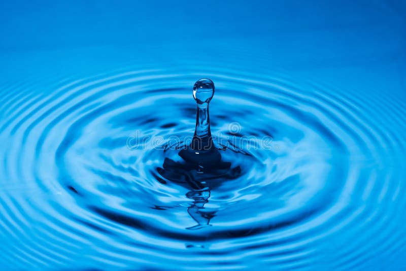 Water drop falling down. stock photo. Image of rain, blue - 86172314