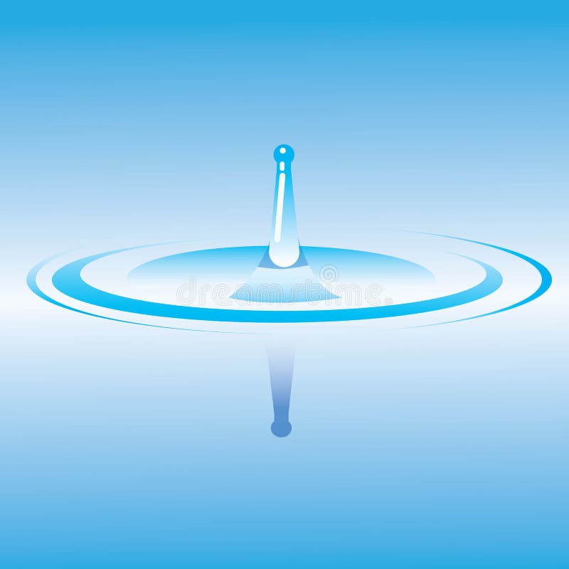 Water Drop Falling Down with Ripple Stock Illustration - Illustration ...