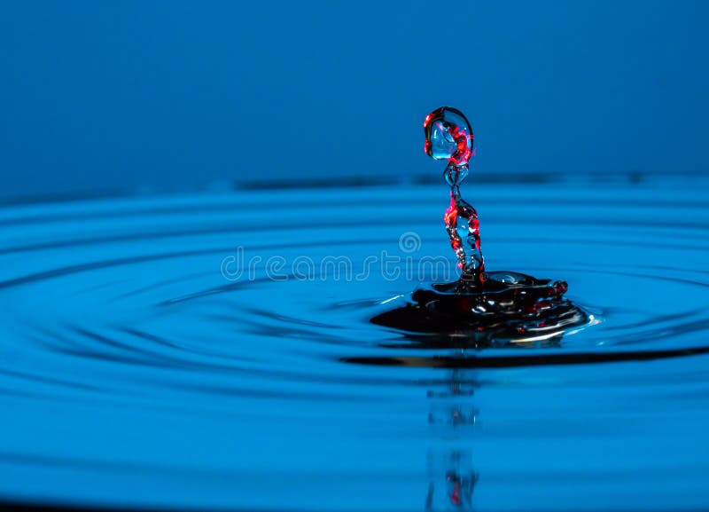 Drops of Water Fall into the Water Stock Image - Image of drop, blue ...