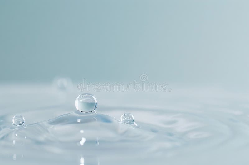 Water Drop Falling into Pool, Showcasing Liquid Dynamics and ...