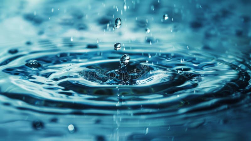 Water Drop Falling into Water Stock Image - Image of closeup, purity ...