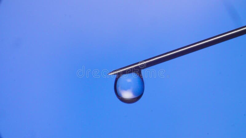 Water Drop Falling from the Syringe Needle Stock Image - Image of drop ...