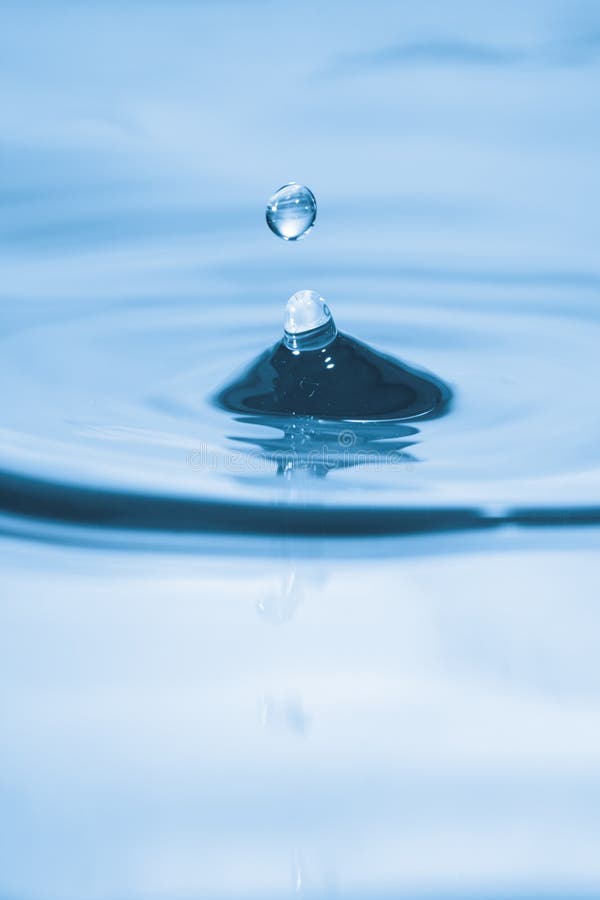 Water Drop Falling into Water Stock Image - Image of transparent ...