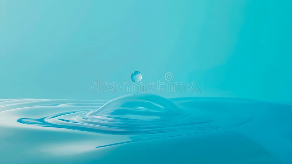 A Water Drop Falling into Water, Creating Ripples and Waves on the ...
