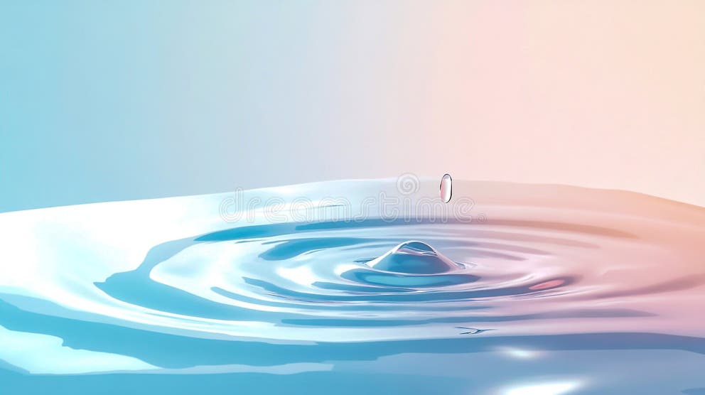 A Water Drop Falling into Water, Creating Ripples and Waves on the ...