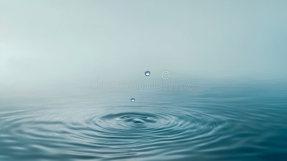 A Water Drop Falling into Water, Creating Ripples and Waves on the ...