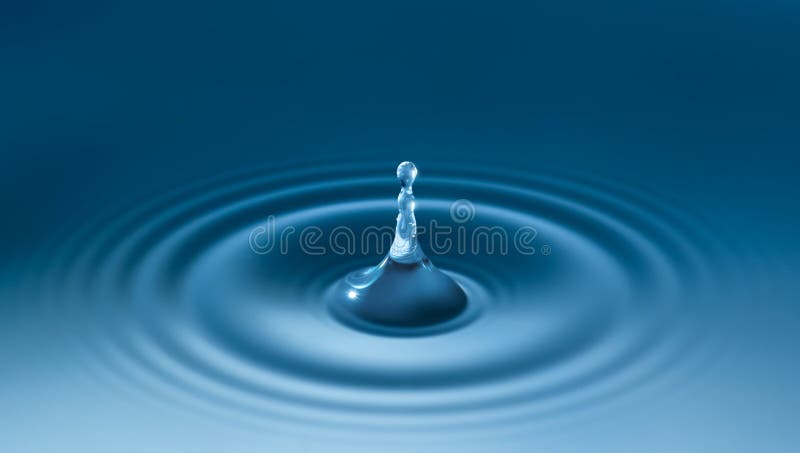 Beautiful Circle Ripples and Falling Water Drop with Splash Stock Photo ...