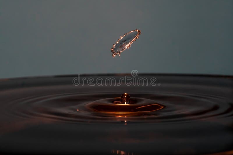 Drops of Water Fall into the Water Stock Photo - Image of circle ...