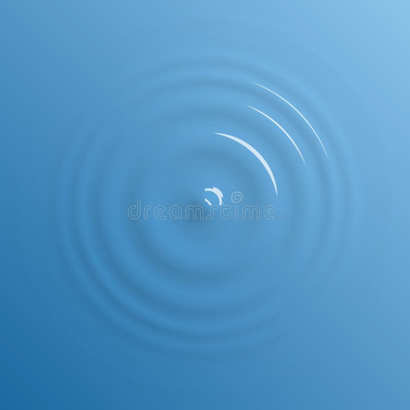 Water Drop Falling on Water Surface, Top View Background Stock Vector ...