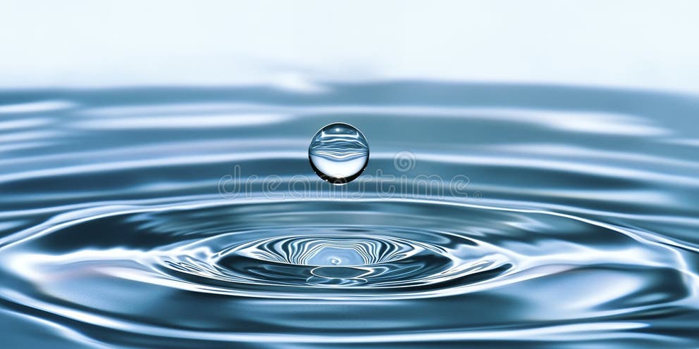 Water Drop Falls Creating Ripples Stock Illustration - Illustration of ...