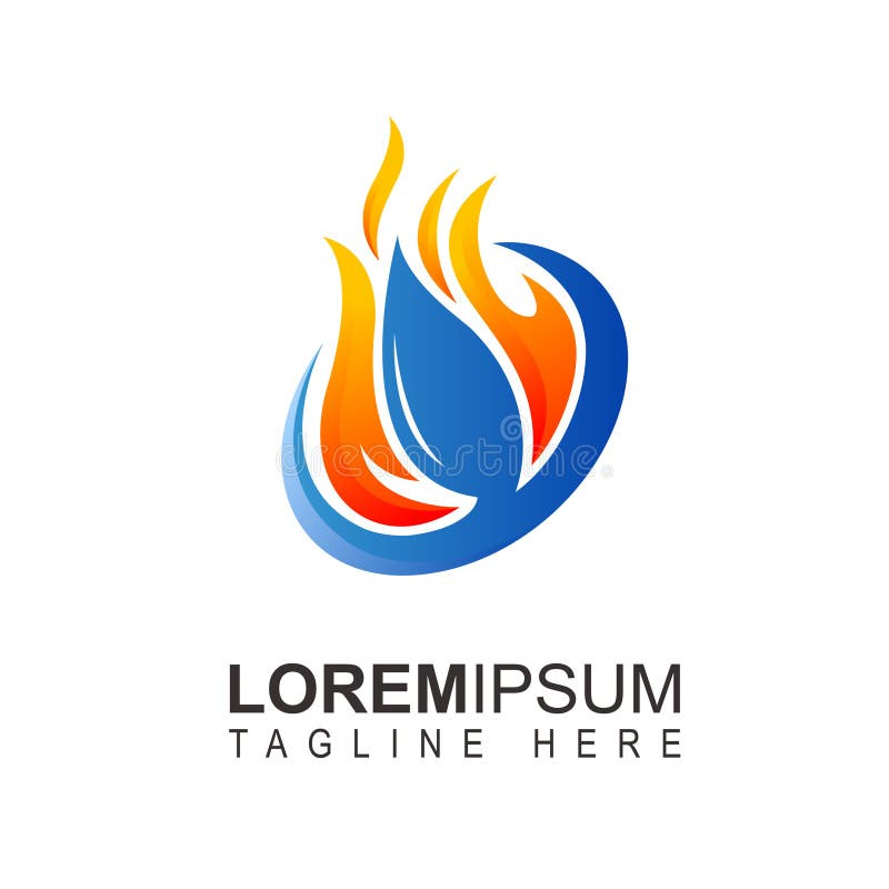 Water Drop and Fire for Energy Logo Design Stock Vector - Illustration ...