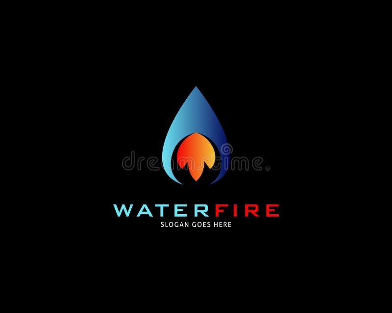 Water Drop Fire Logo Design Template Icon Stock Vector - Illustration ...