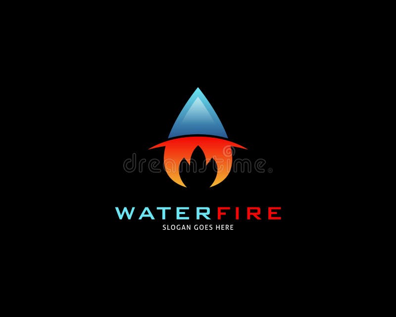 Water Drop Fire Logo Design Template Icon Stock Vector - Illustration ...