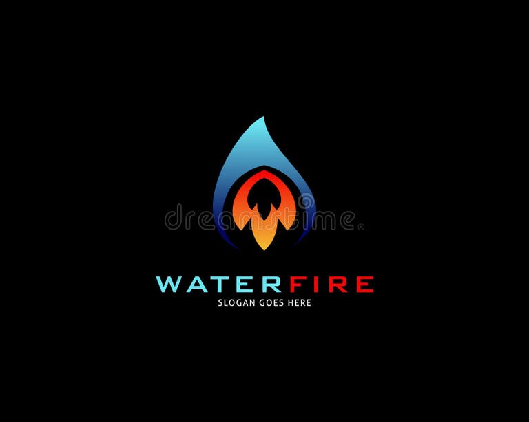 Water Drop Fire Logo Design Template Icon Stock Vector - Illustration ...