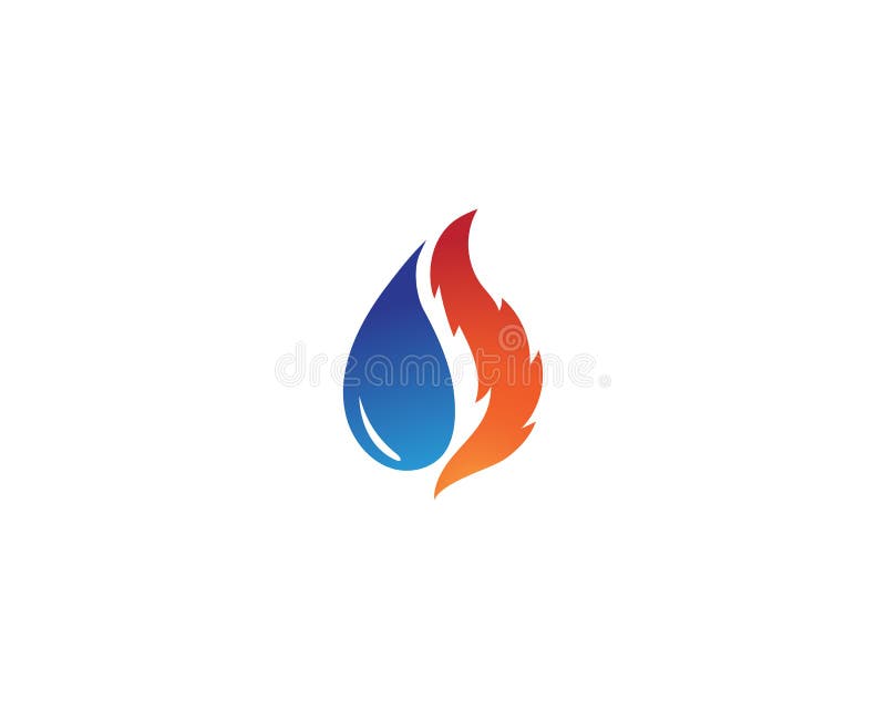 Water Drop and Fire Logo Template Stock Vector - Illustration of clean ...
