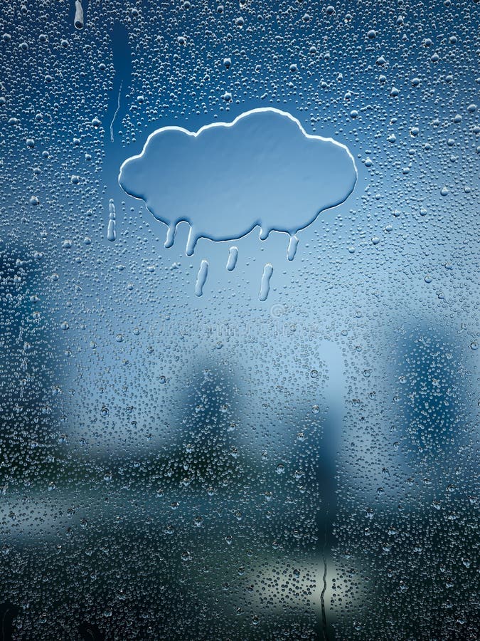 Water Drop Forming A Cloud Rain Stock Illustration - Illustration of ...