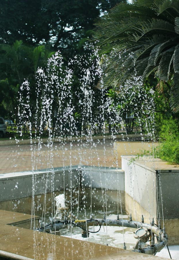 Water drop of fountain stock photo. Image of evergreens - 77306426