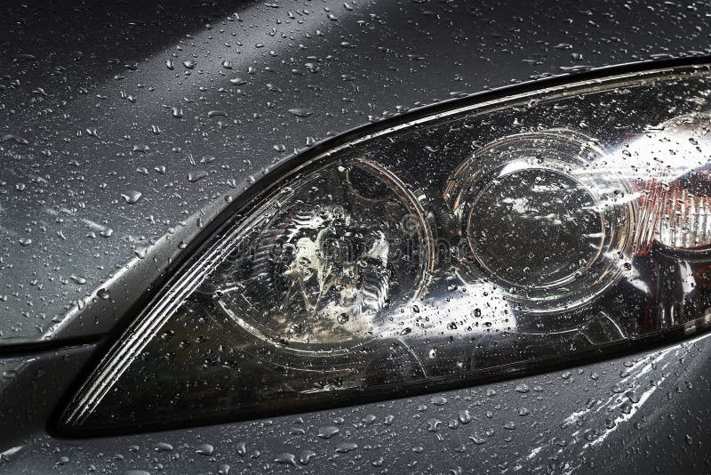 Water drop at front of car stock image. Image of wash - 107711401