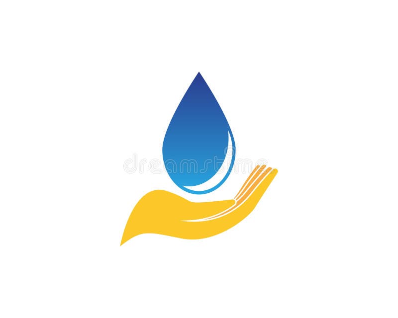 Water Drop in Hand Logo Vector Template Stock Vector - Illustration of ...
