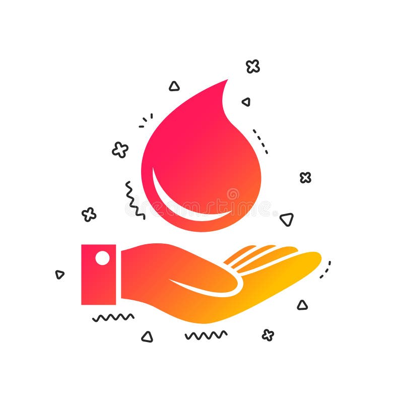 Water Drop and Hand Sign. Save Water Symbol. Vector Stock Vector ...