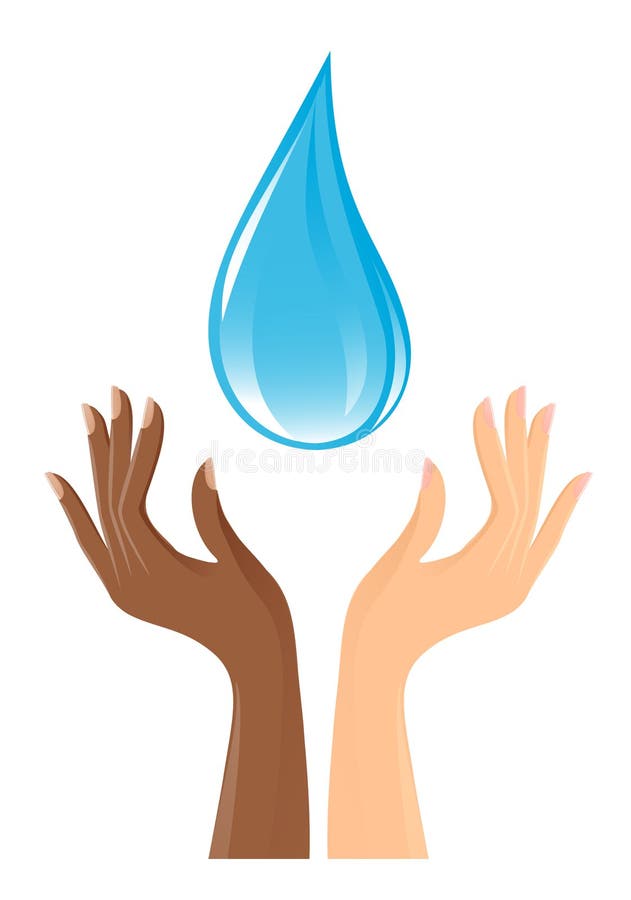 Water-drop and hands stock vector. Illustration of conservation - 13754449