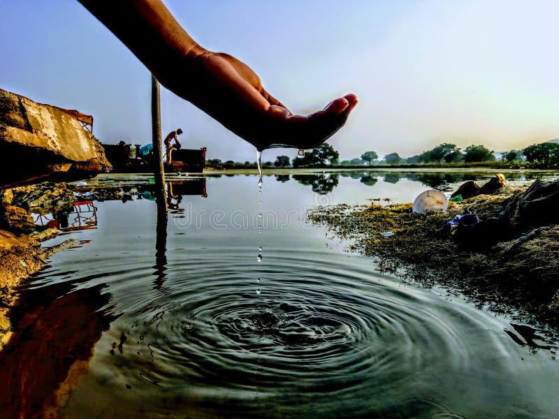 Water Drop Hans Neture Beautiful Stock Image - Image of water, neture ...