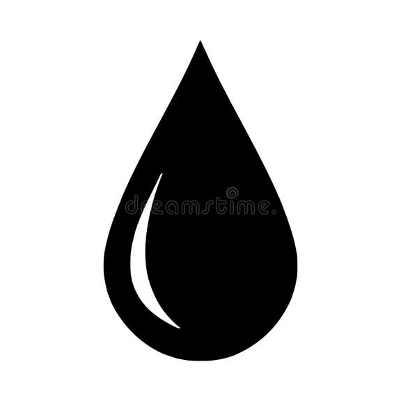 Water Drop Icon. Black and White Raindrops Vector Illustration Stock ...