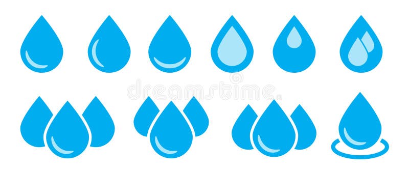Water Drop Icon. Blue Drop Icons in Flat Style Stock Vector ...