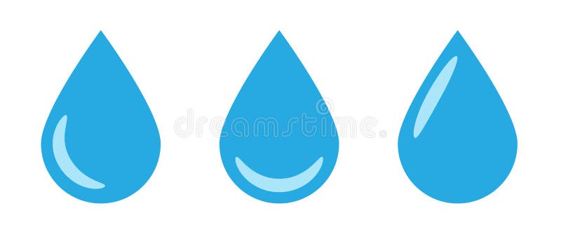 Water Drop Icon. Blue Drop Icons in Flat Style. Stock Vector ...
