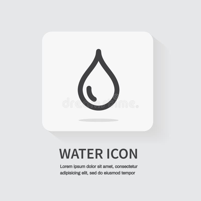 Water Drop Icon. Clean Water, Environment Friendly. Flat Icon for Apps ...
