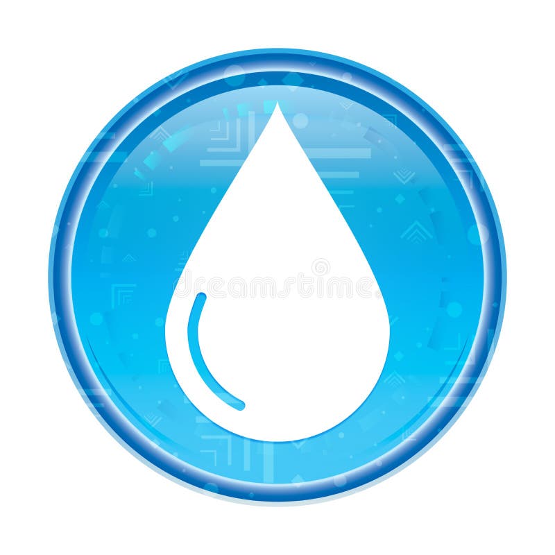 Water Drop Icon Magical Glassy Sunburst Blue Button Sky Blue Background ...