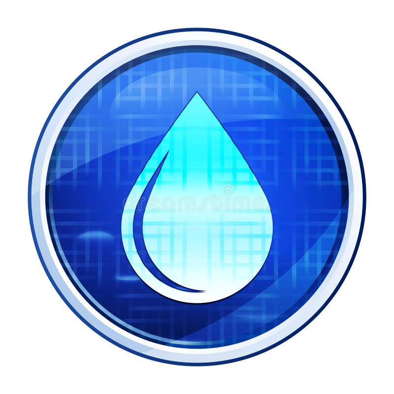 Water Drop Icon Futuristic Blue Round Button Vector Illustration Stock ...