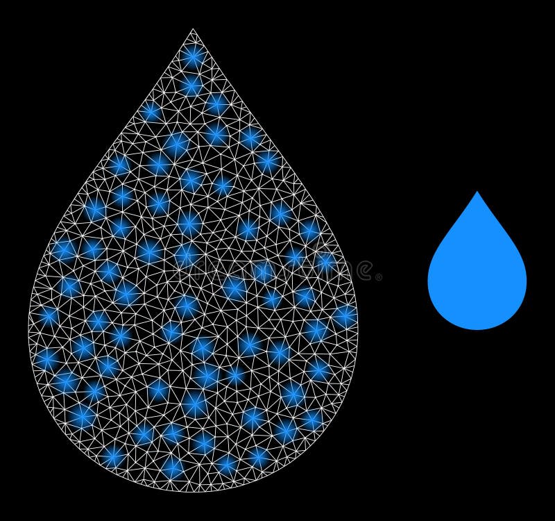 Water Drop Icon - Polygonal Mesh with Constellation Nodes Stock Vector ...