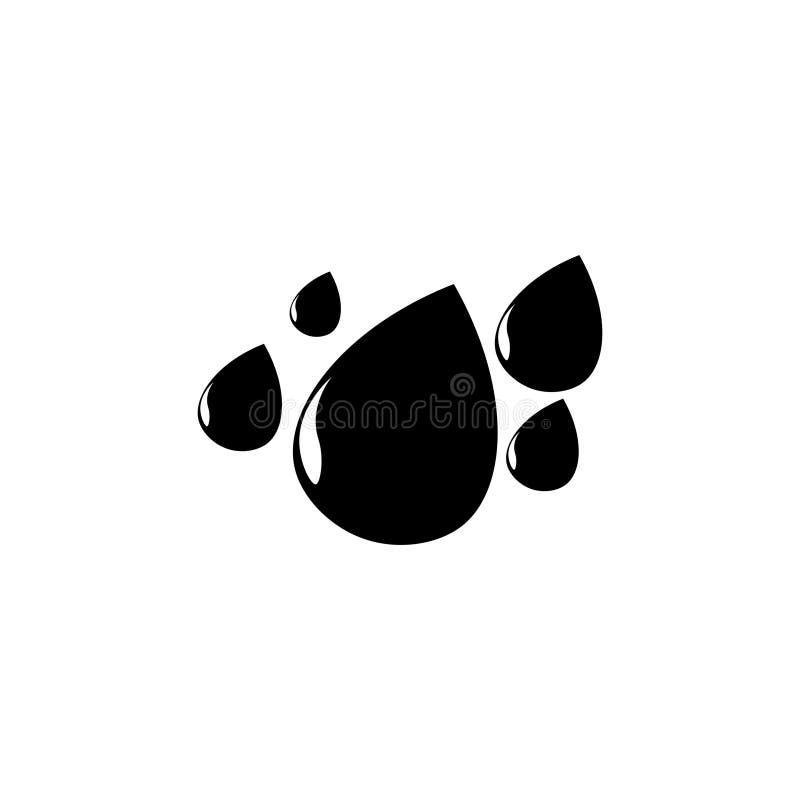 Water Drop Icon. Liquid Splash Vector. Black Droplet Shape. Simple ...