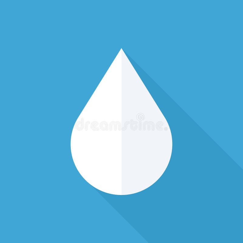 Water Drop Icon, Modern Minimal Flat Design Style, Vector Illustration ...