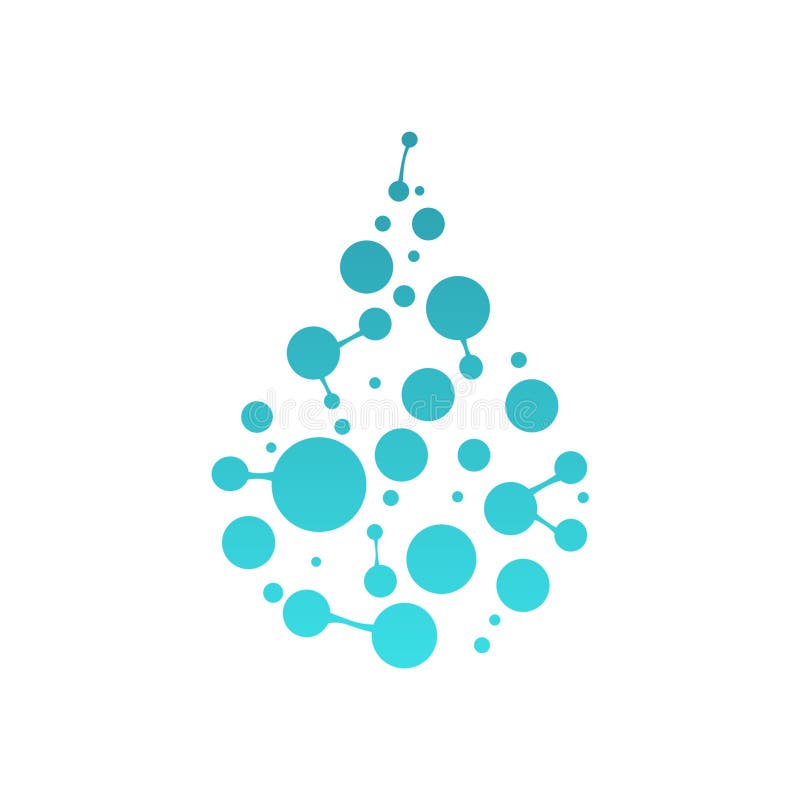 Water Drop Icon Molecules. Water Drop Logo. Water Drop Stock ...