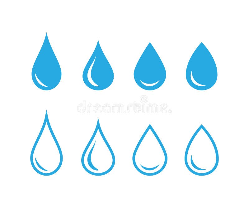 Water Drop Icon Set. Water Droplet Icon Collection Stock Vector ...