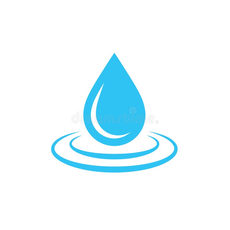 Water Drop Icon with Water Ripples. Vector Stock Vector - Illustration ...