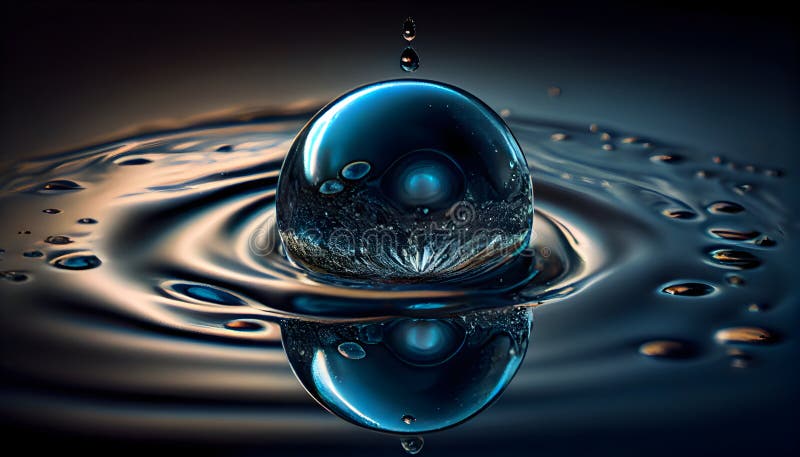 Illustratione Generative AI Water Drop Macro Stock Illustration ...