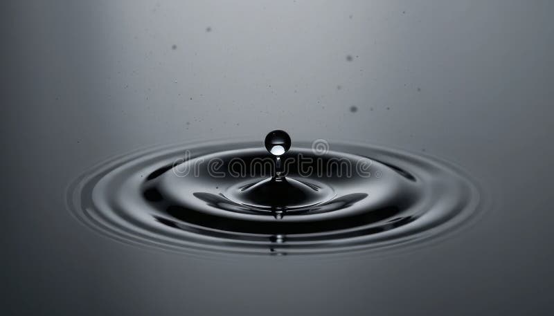 Water Drop Impact: Circular Ripples and Minimalist Grey Tones Stock ...