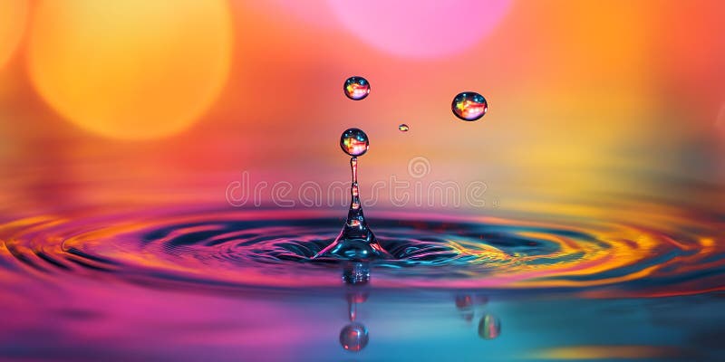 Water Drop Impact Colorful Abstract Background Stock Illustration ...